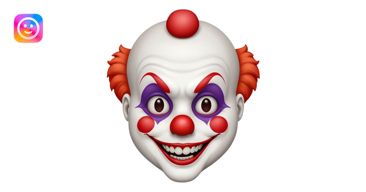 Scary clown with smile emoji | AI Emoji Generator