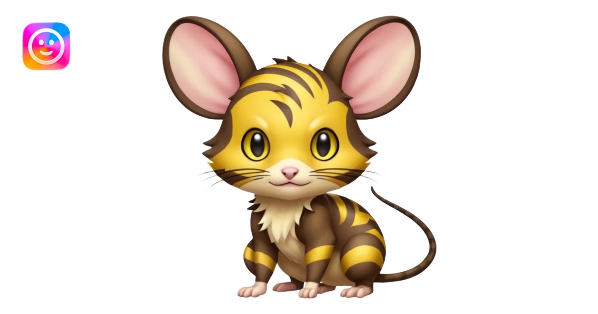 anime-style cute chibi Electric-elemental-type colorful dark-brown ...