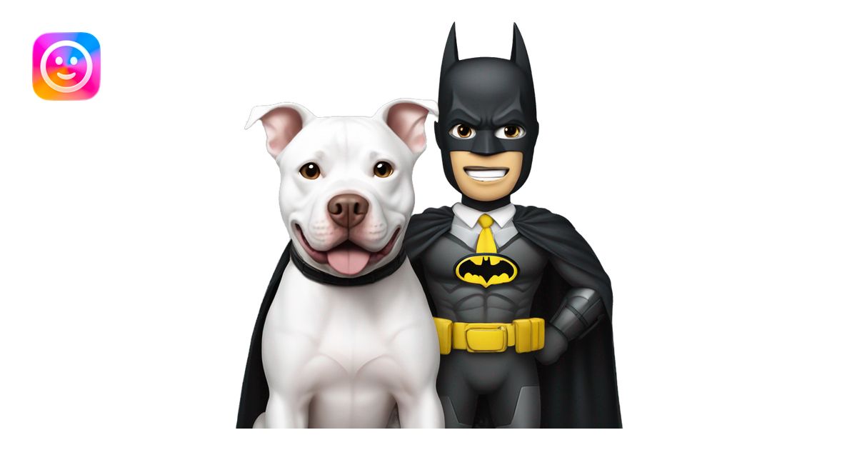 Batman with a white pitbull emoji | AI Emoji Generator
