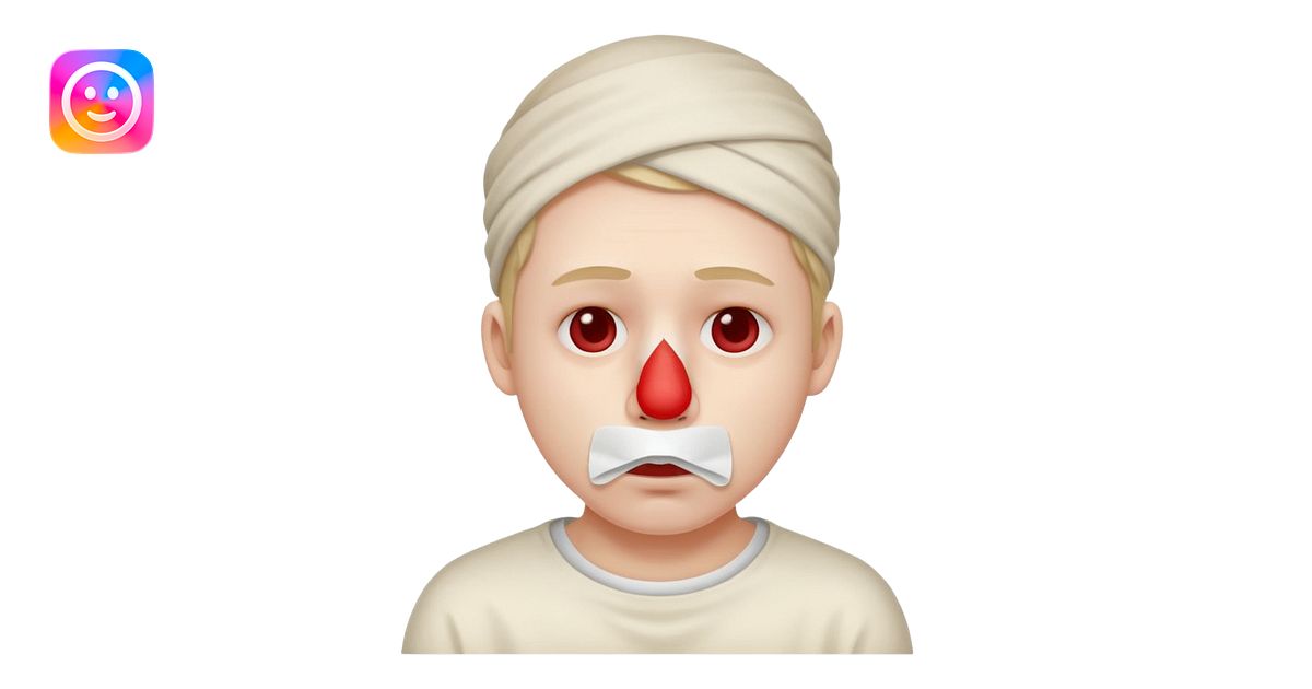 sick person with tissue on nose, fever and red nose. emoji | AI Emoji ...