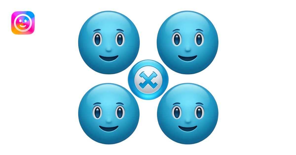 blue emoji with psi (ψ) symbol, modern and clear look emoji | AI Emoji ...