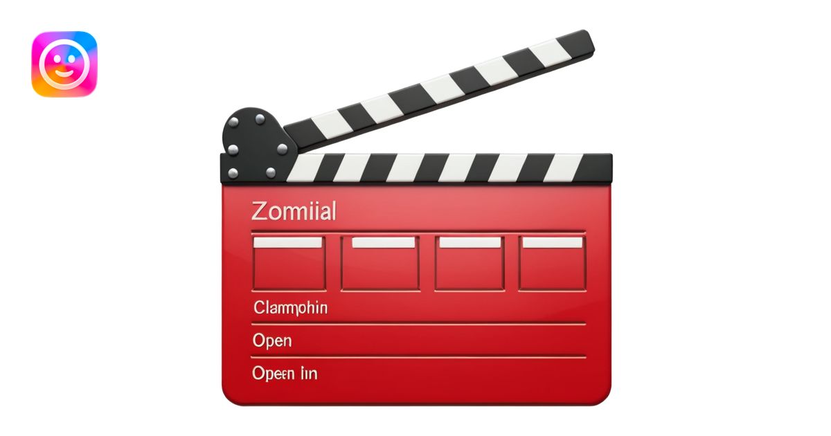 clapperboard red glossy with open top bar emoji | AI Emoji Generator