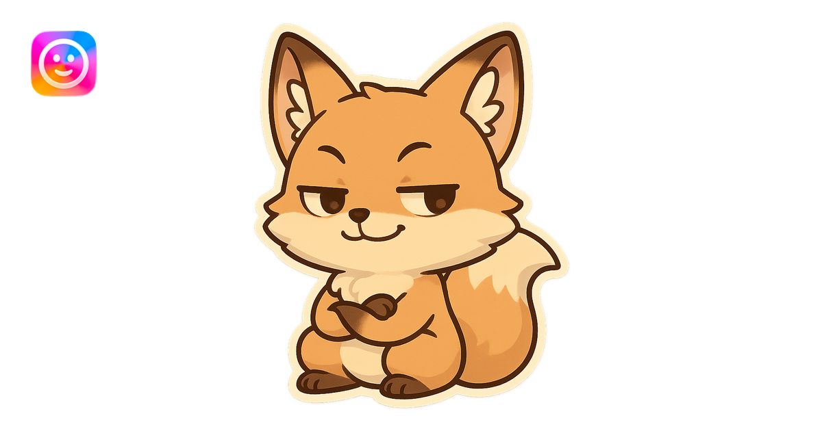 Chibi Fox Smug emoji | AI Emoji Generator