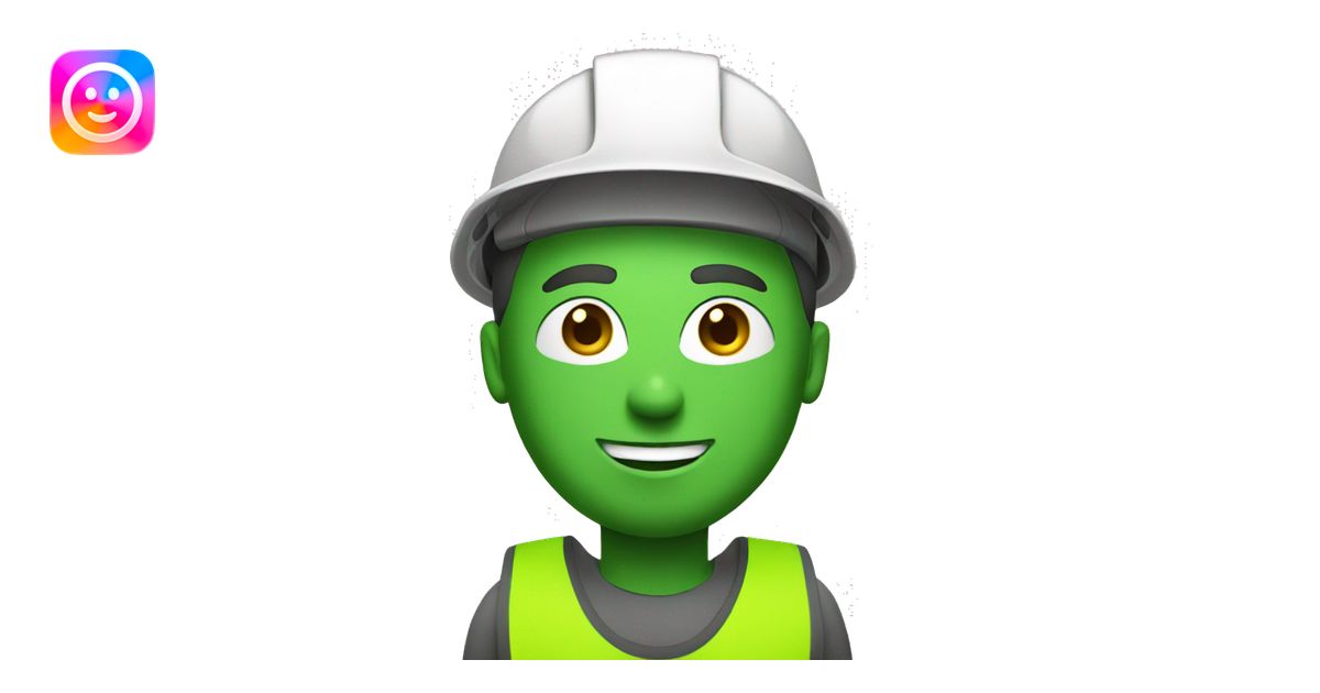 white man with construction helmet green as if ready to work emoji | AI ...