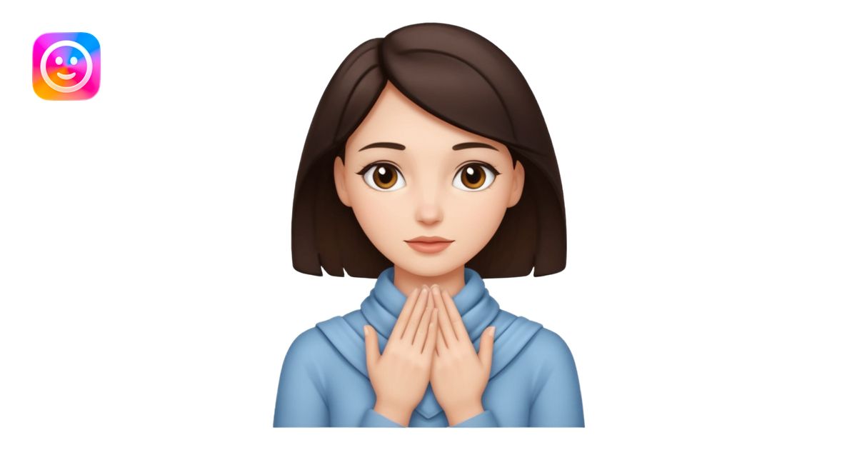 a brunette woman with her hands wrapped fulling around her neck emoji ...