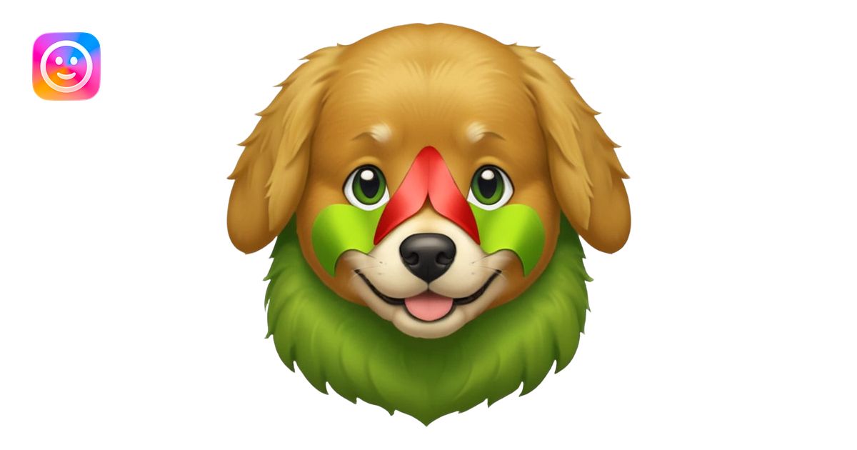 green dog extra furry golden retriever. The dog fur is totally green ...