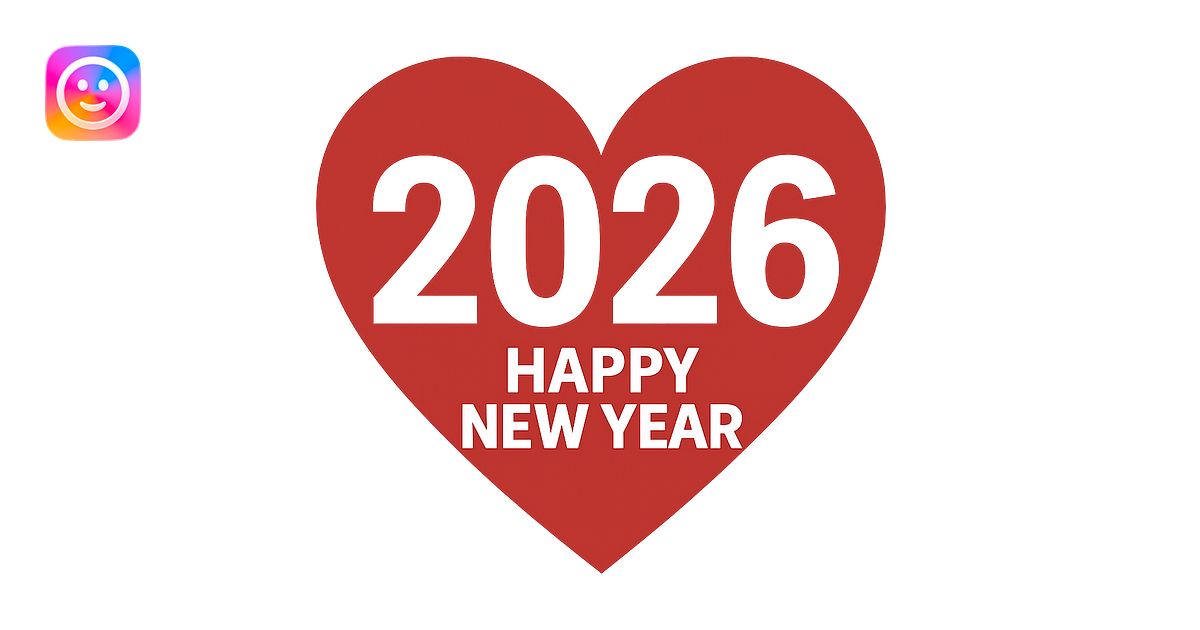 new year 2026, heart,remove background image | AI Emoji Generator