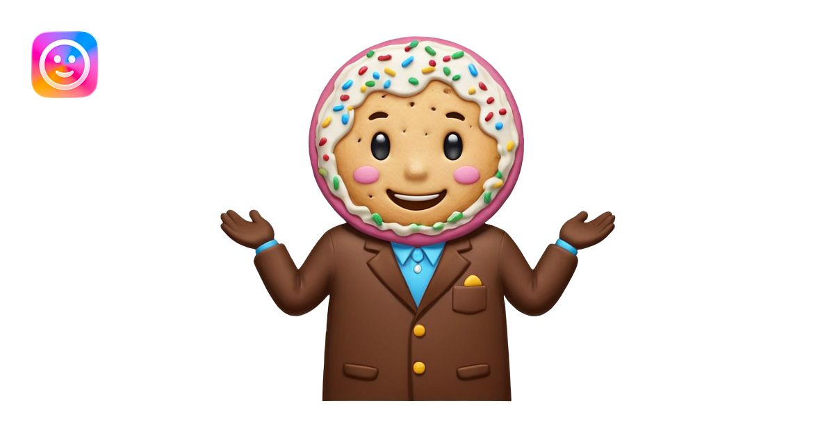 Frosted Cookie Man with sprinkles emoji | AI Emoji Generator