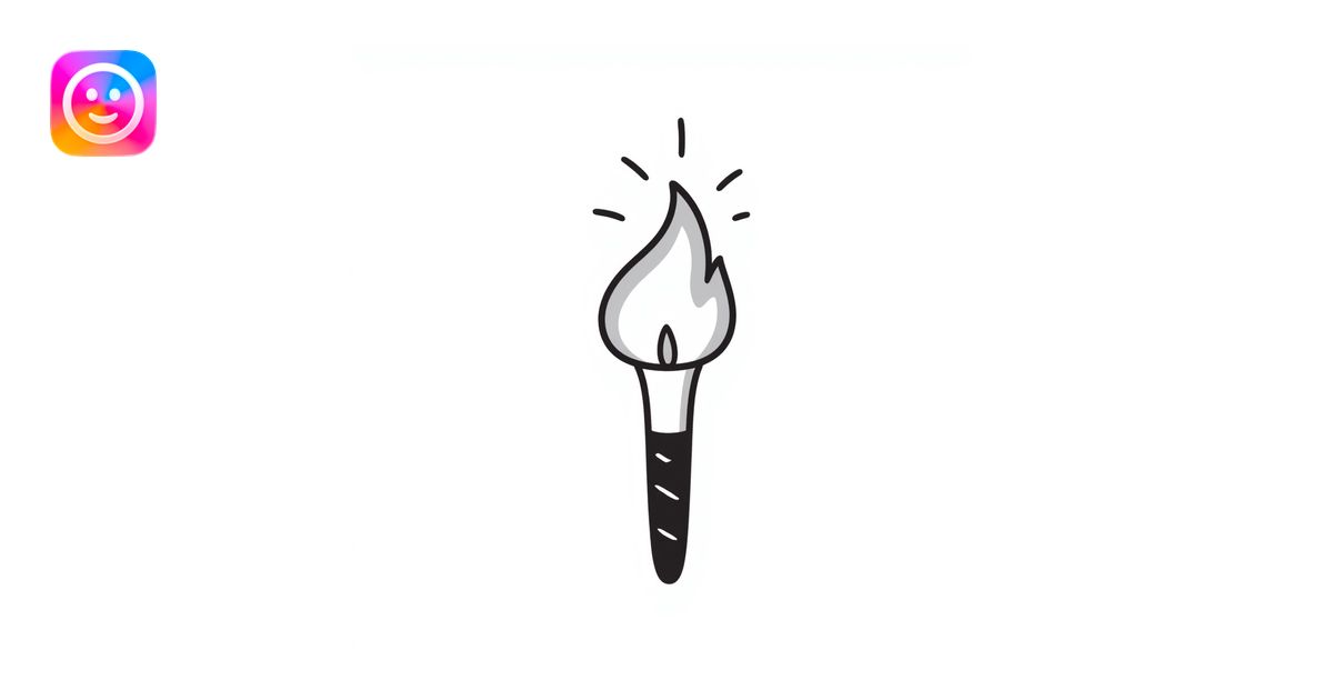torch hand drawn doodle style illustration | AI Emoji Generator