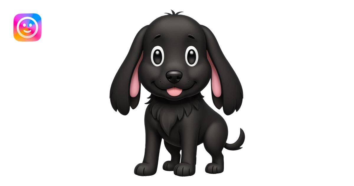 Please give me an all black dog with droopy ears as a walking dog emoji ...