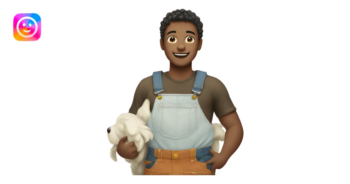 happy boy in overalls emoji | AI Emoji Generator