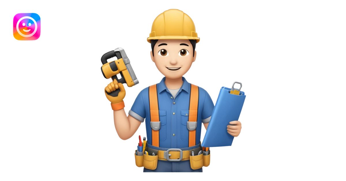 Asian calling contractor emoji | AI Emoji Generator