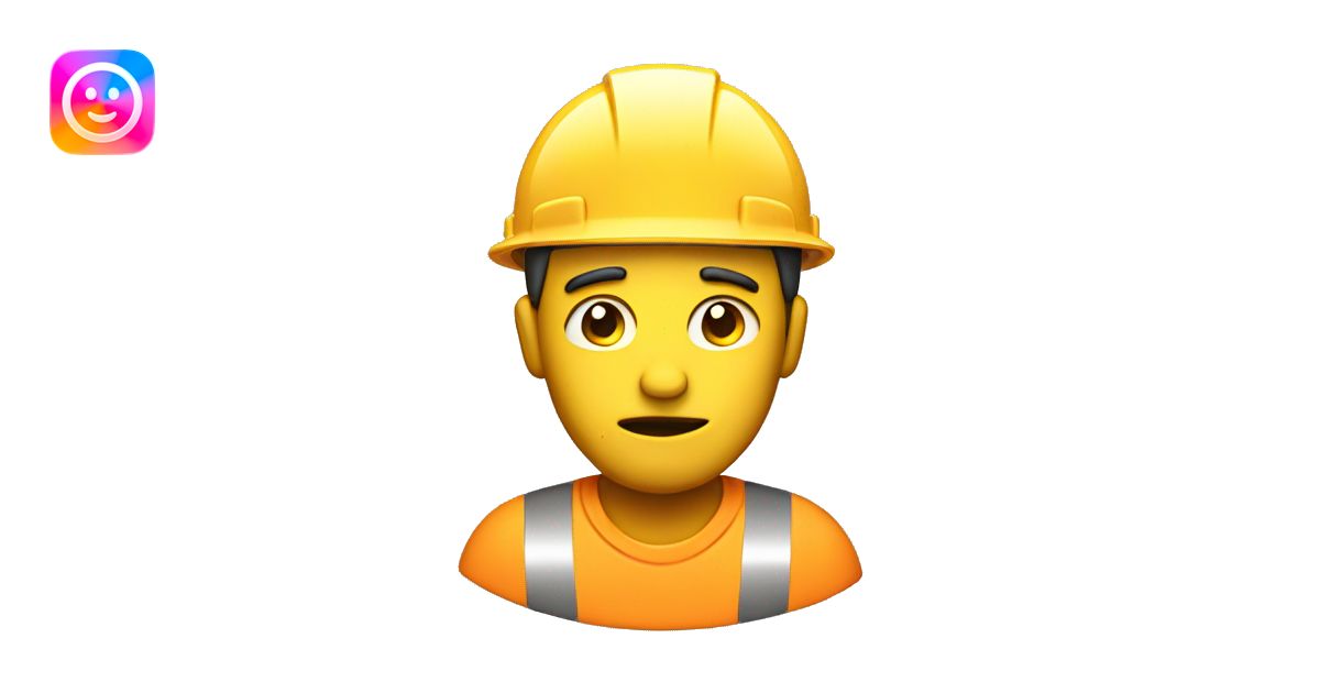hard working unhappy man with construction hat emoji | AI Emoji Generator