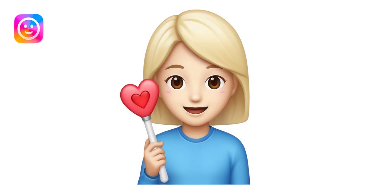 a fan emoji with heart eyes holding a K-pop light stick emoji | AI ...