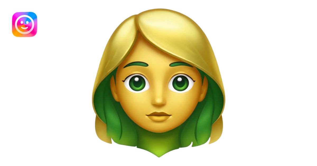 One in golden and green shadows emoji | AI Emoji Generator