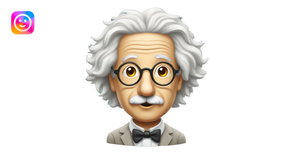 Albert Einstein with glasses emoji | AI Emoji Generator
