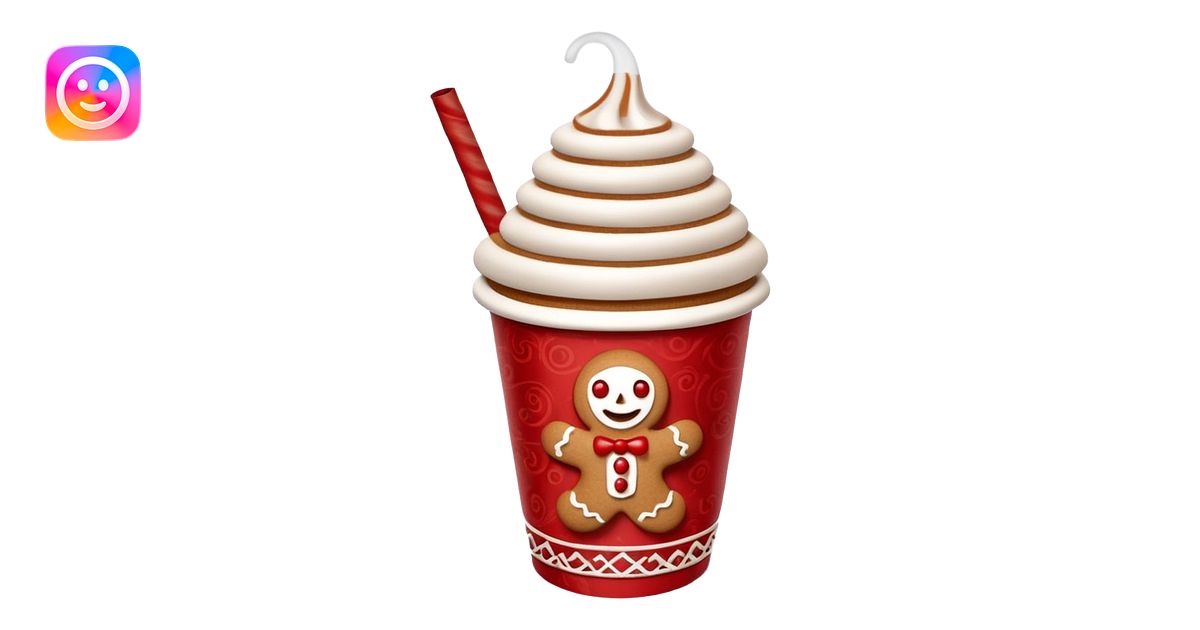 3D emoji of a festive paper cup from the Moscow Red Square Christmas ...