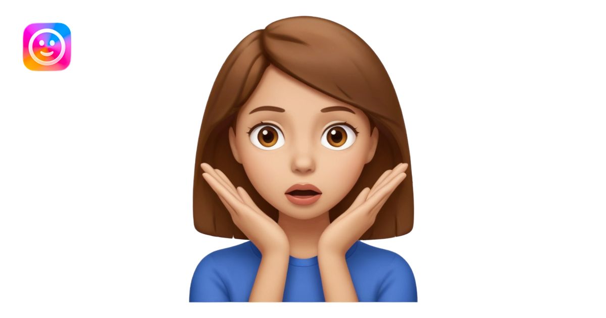 suprised angle, hands on cheeks emoji | AI Emoji Generator