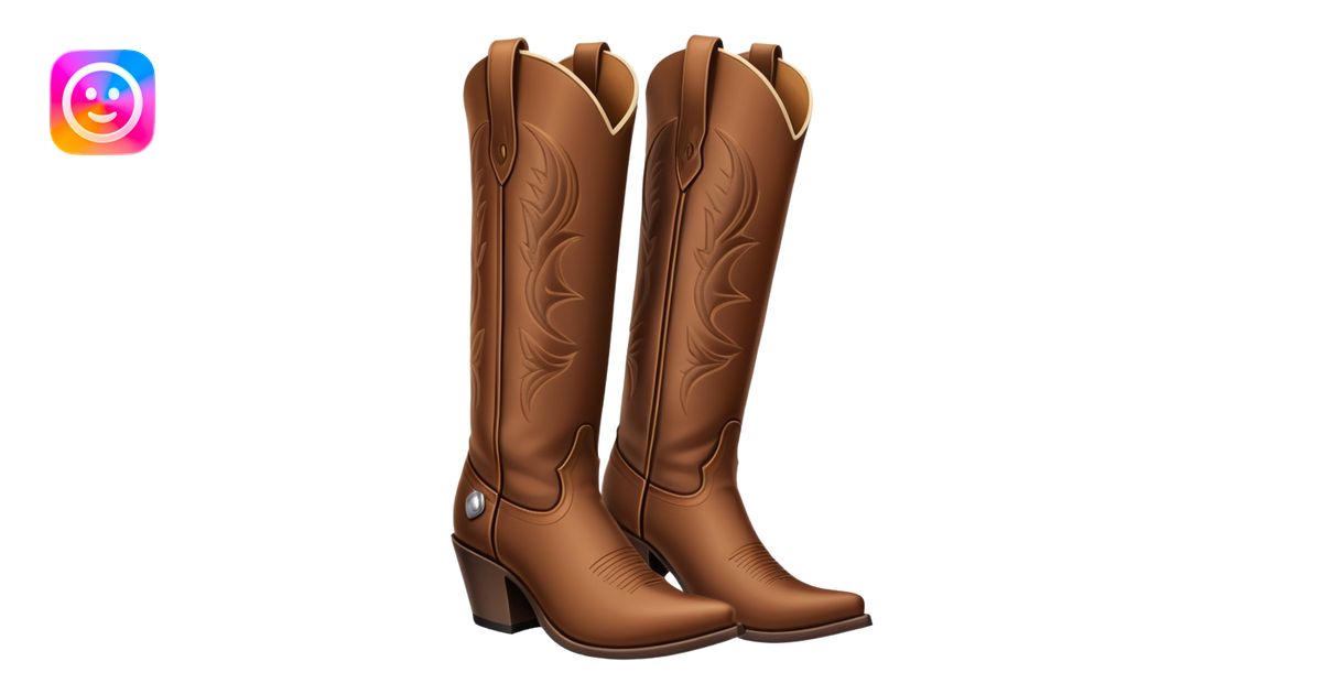 classic western cowboy boots with pointed toe and tall shaft emoji | AI ...