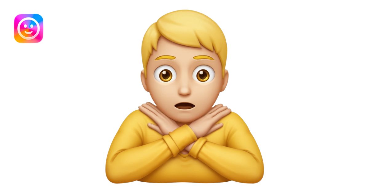 Yellow face emoji strangling itself with 2 arms crossed and hands ...