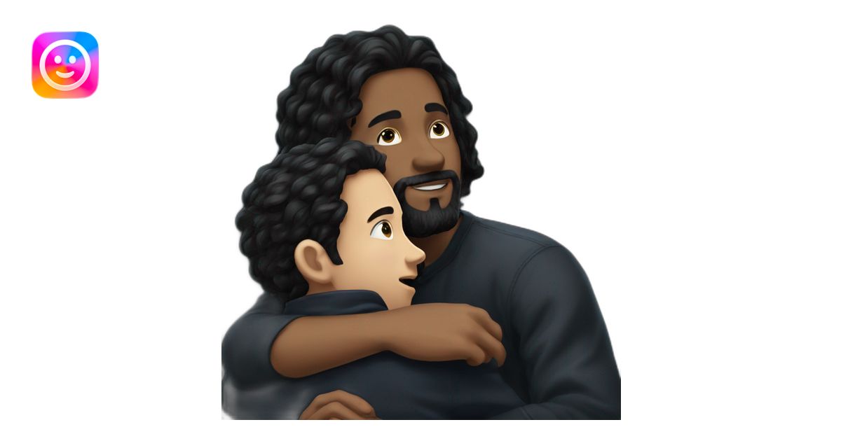 two boys embrace warmly together emoji | AI Emoji Generator
