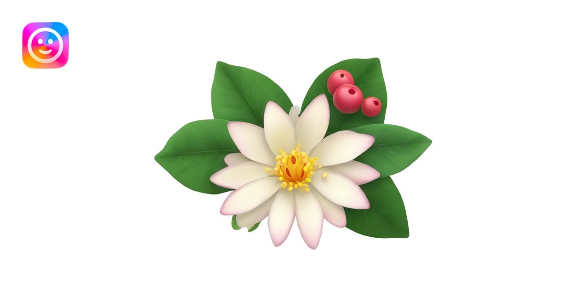 bunch of flowers including water lily and holly berries emoji | AI ...