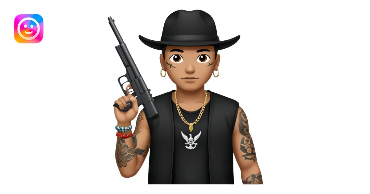 Norteño street gang repping gang signs and guns emoji | AI Emoji Generator