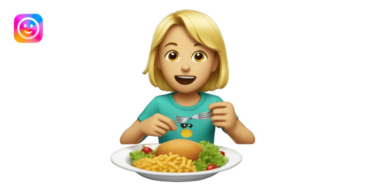 Kids eating food emoji | AI Emoji Generator