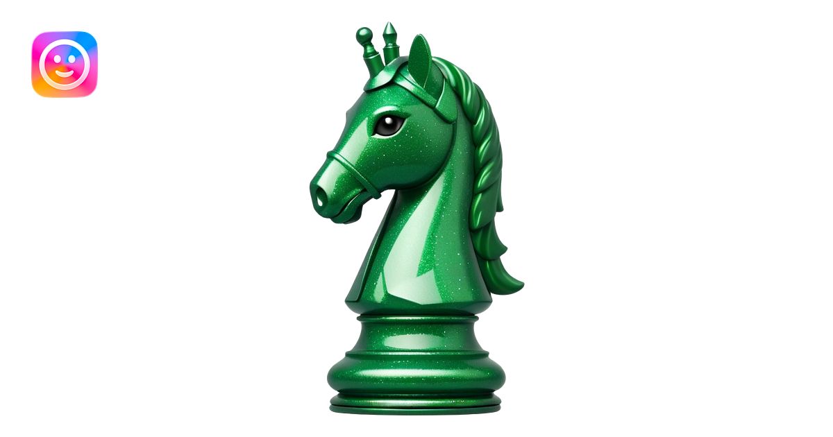 green glitter chess piece knight emoji | AI Emoji Generator