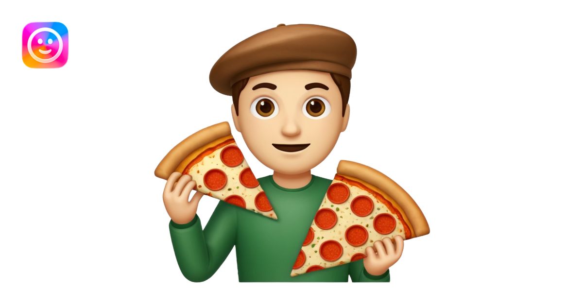 italian emoji person with pizza emoji | AI Emoji Generator