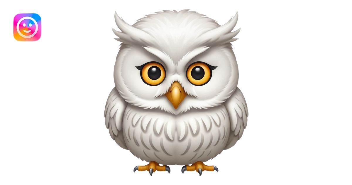 🦉 le mm hibou mais blanc emoji | AI Emoji Generator