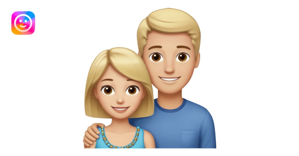 create couple emojis, tall blonde beaded guy, and short brown hair ...