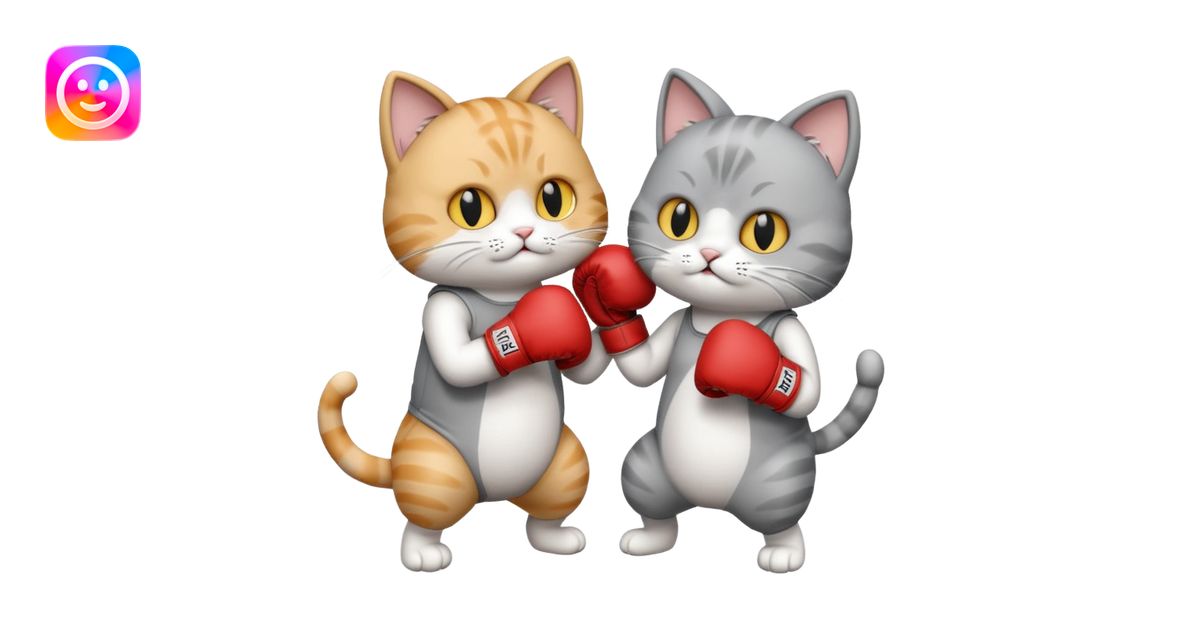 Two cats boxing emoji | AI Emoji Generator