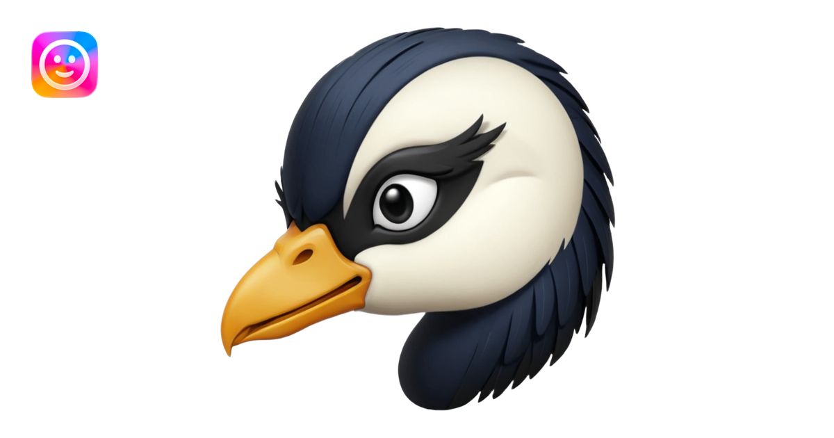 goose head that is emo with swoop of bangs over one eye emoji | AI ...
