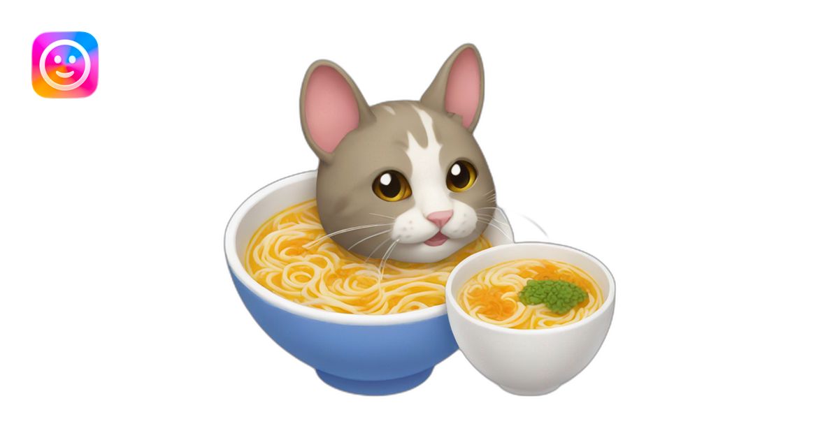 Cure cat rat ramen emoji | AI Emoji Generator