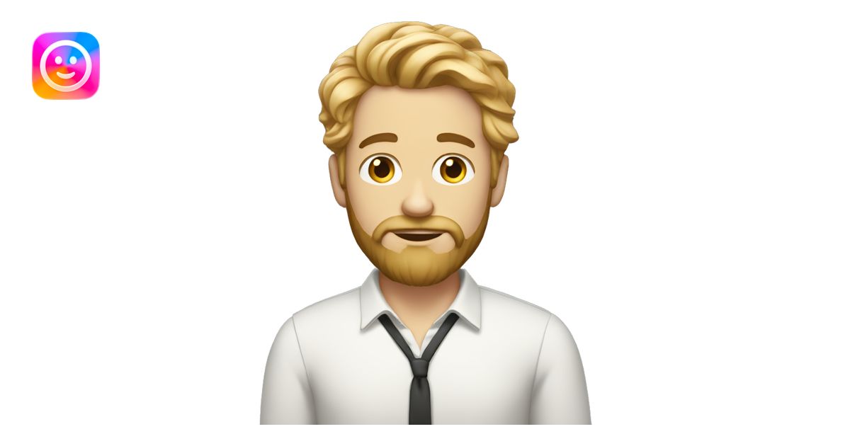A white man with a beard and a fashionable hairstyle is intrigued emoji ...