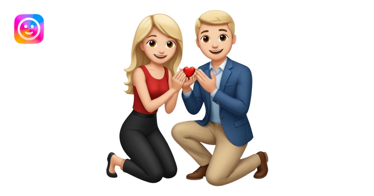 Kneeling to propose with ring emoji | AI Emoji Generator