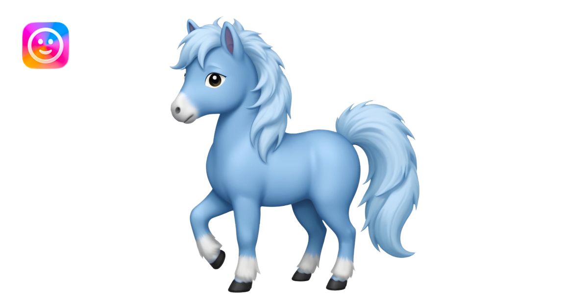 Blue pony emoji | AI Emoji Generator