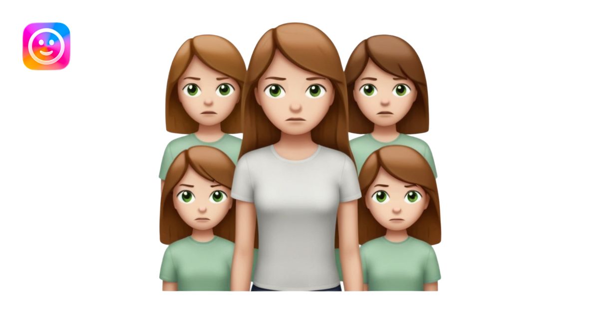 Cartoon emoji of a girl with long, straight light brown hair, fair skin ...