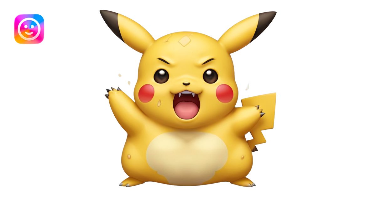 chubby Pikachu with blemishes screaming in fear emoji | AI Emoji Generator