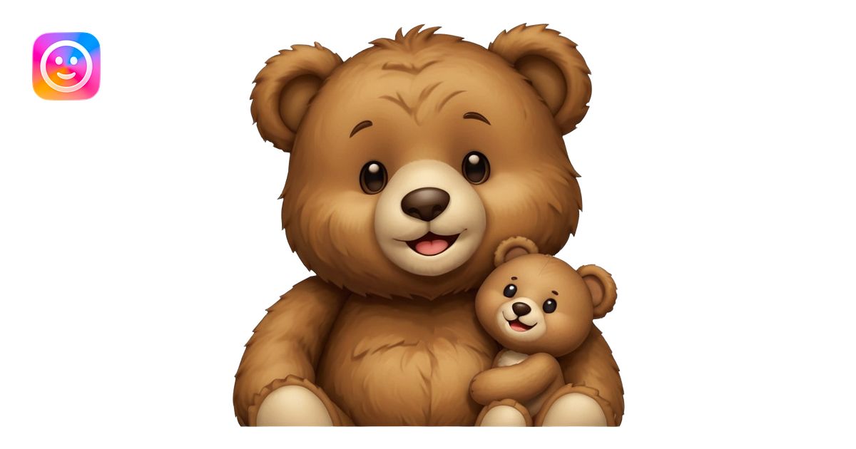 Create a playful and imaginative emoji scene featuring a teddy bear ...