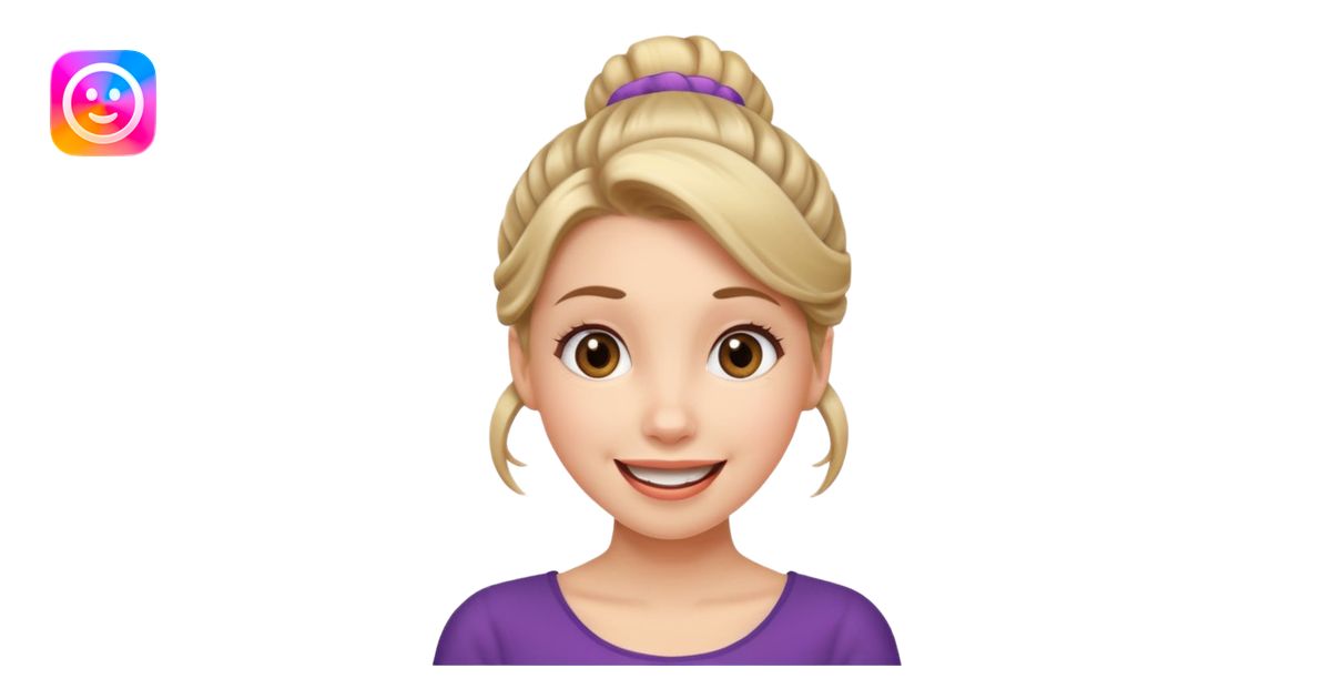 Excited girl with fair up-do can’t wait for something to happen emoji ...