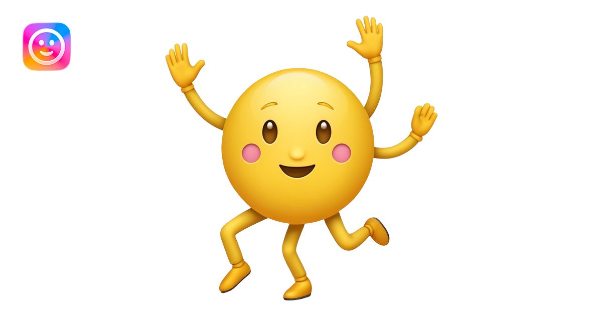 Create an regular circle emoji that has tiny legs at dance weird emoji ...