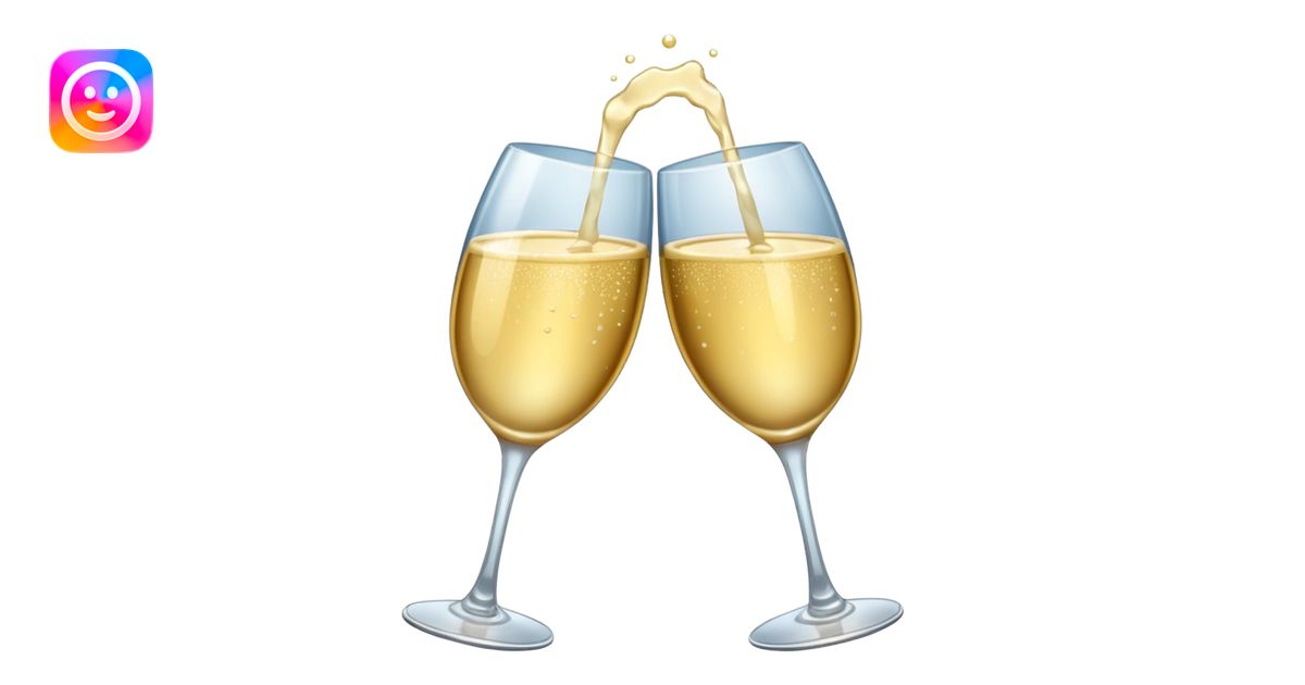 Champagne glasses clinking together emoji | AI Emoji Generator