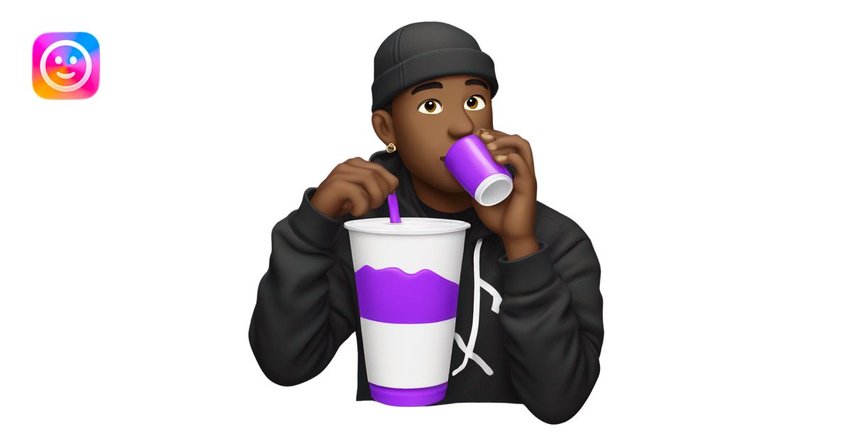 nettspend rapper sipping purple drink in white cup emoji | AI Emoji ...