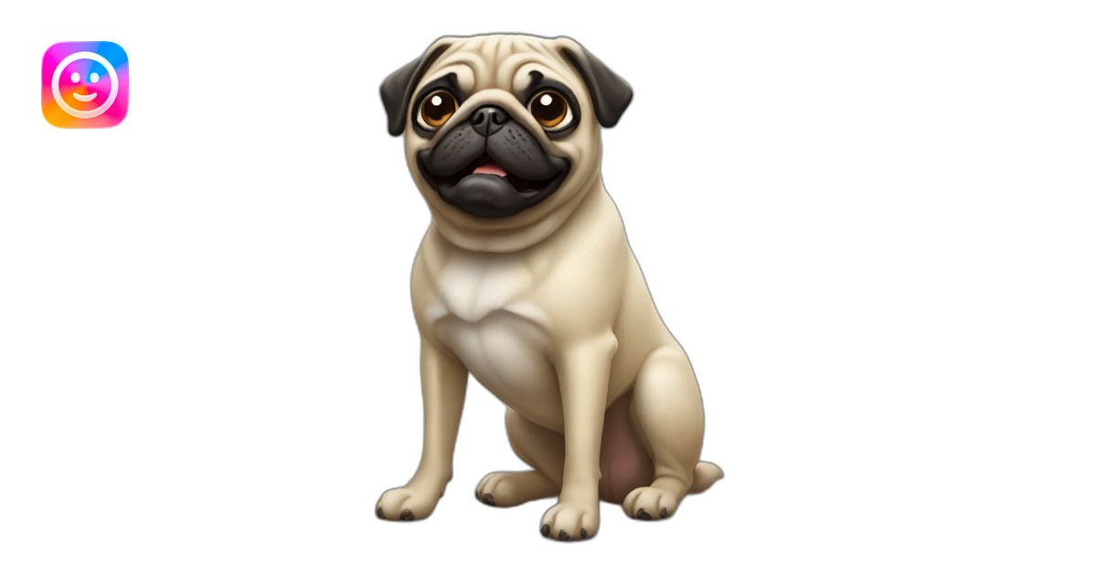 Three legged pug dog emoji | AI Emoji Generator