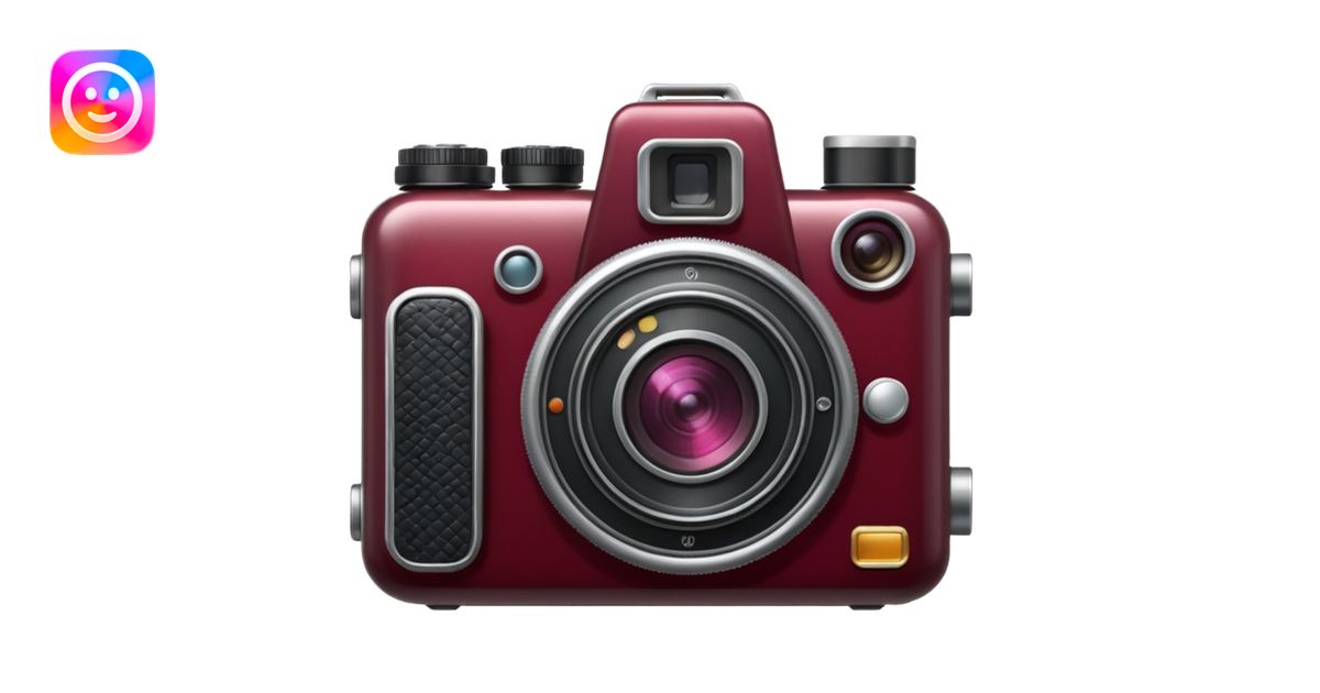 Pictures with burgundy camera emoji | AI Emoji Generator