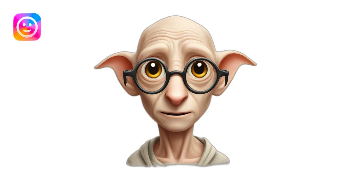 dobby from harry potter with glasses emoji | AI Emoji Generator