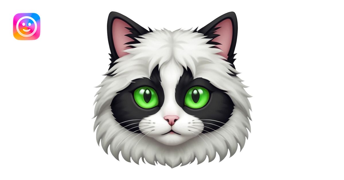 Black white cat emoji | AI Emoji Generator
