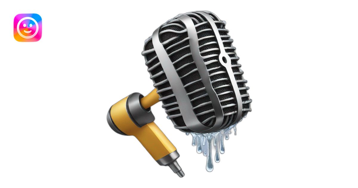microphone with drops emoji | AI Emoji Generator